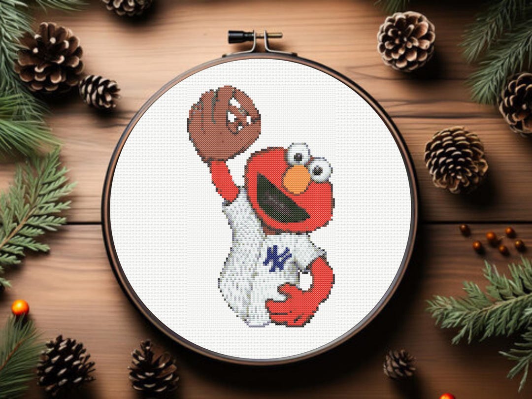 Elmo Cross Stitch Pattern , NY Cross Stitch Pattern, Baseball Cross ...