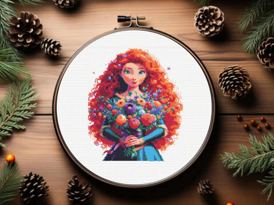 Merida Cross Stitch Pattern, Brave Cross Stitch Pattern - Instant ...