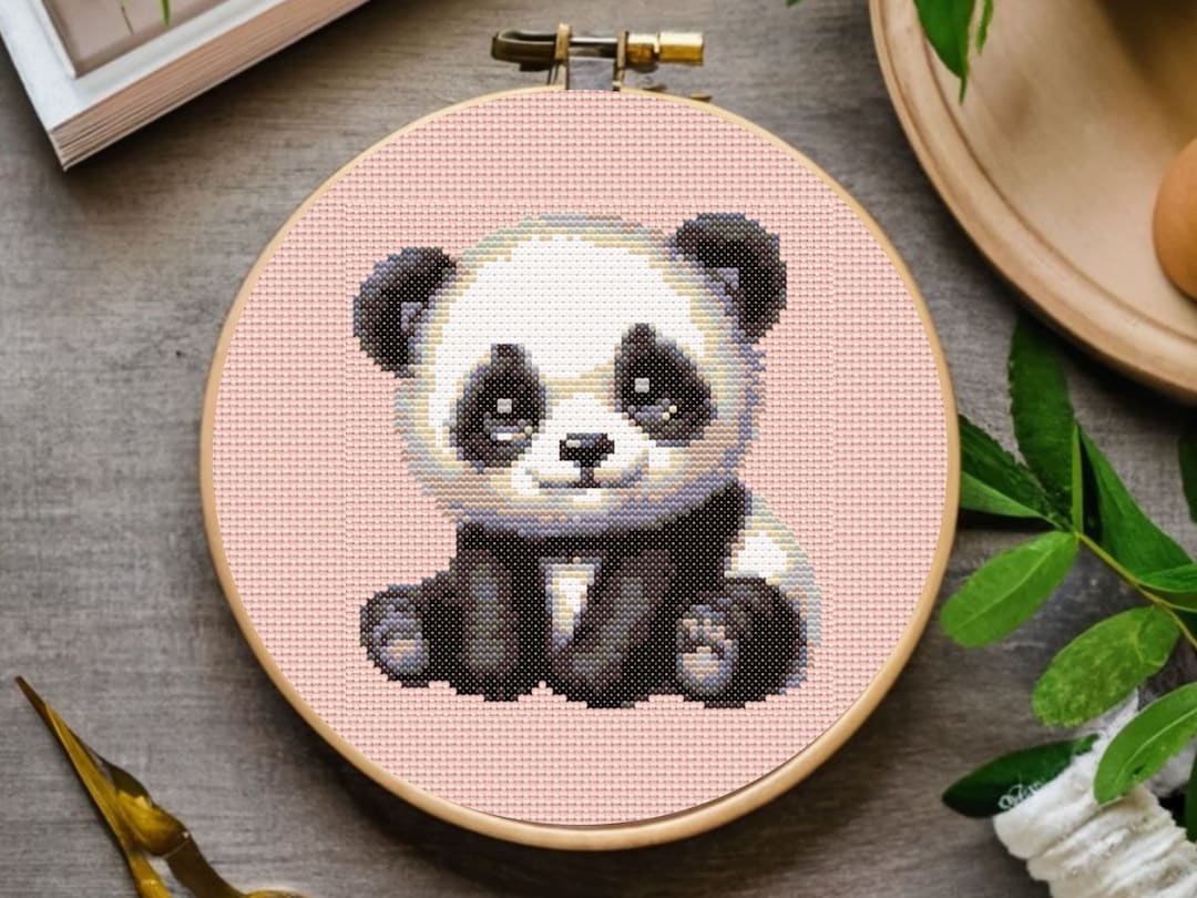 Panda Cross Stitch Pattern, Cute Pandas Cross Stitch Pattern, Instant ...