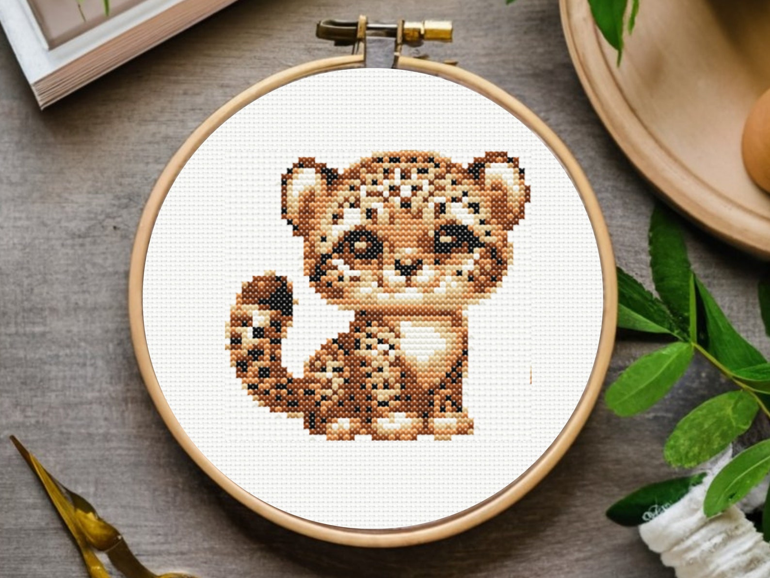 Baby Cheetah Cross Stitch Pattern, 9baby Cheetah Embroidery - Bundle ...