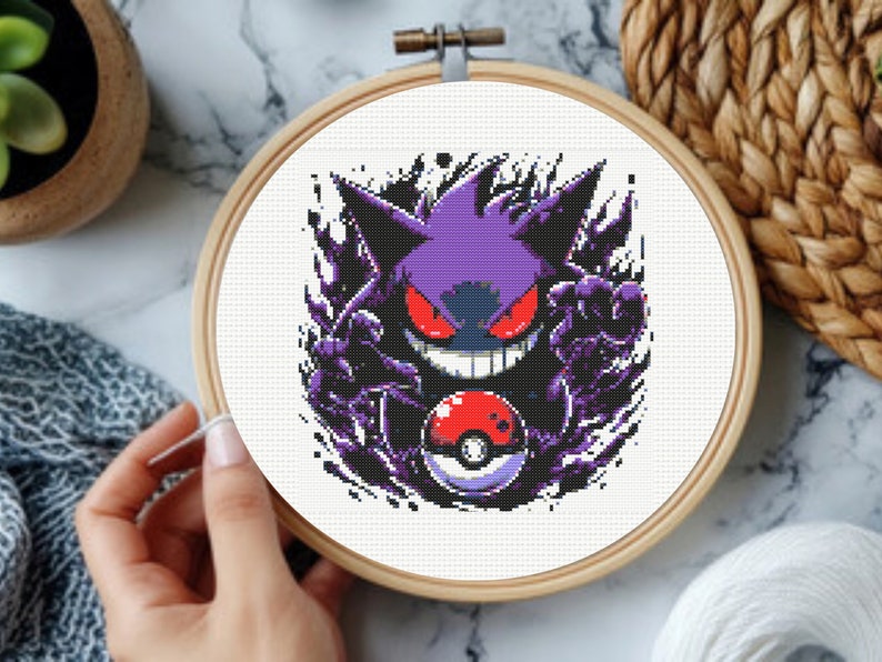 Gengar Cross Stitch Pattern, Instant Download - Etsy Australia