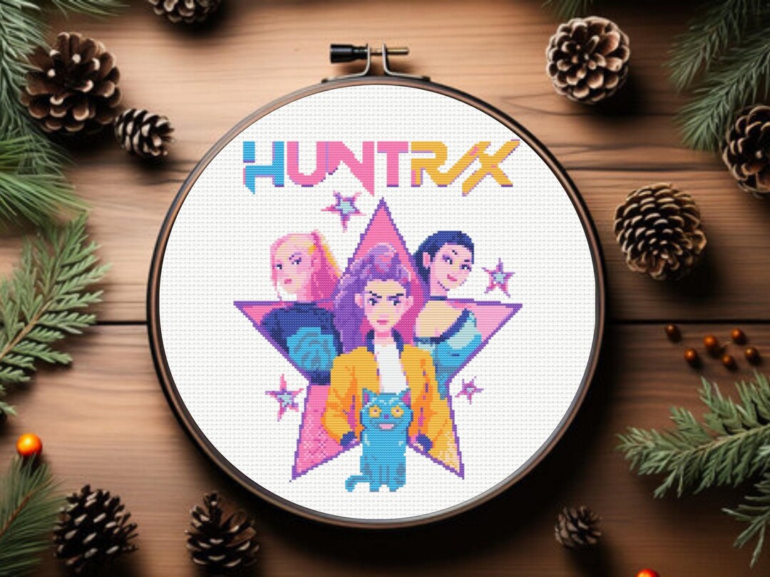 Kpop Demon Hunters Cross Stitch Pattern, Huntrix Coss Stitch, Rumi Mira ...