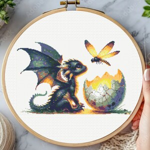 Dragon Cross Stitch Pattern, Baby Dragon Cross Stitch Pattern, Fantasy ...
