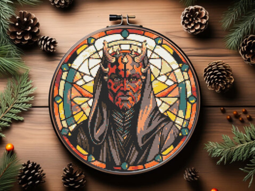 Darth Maul Cross Stitch Pattern, Space Wars Cross Stitch Pattern ...
