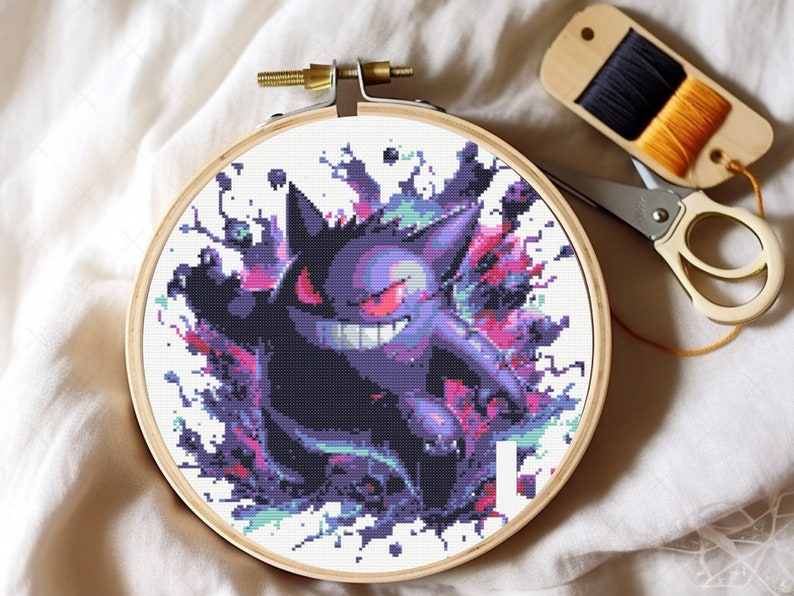 Gengar Cross Stitch Pattern, Instant Download - Etsy