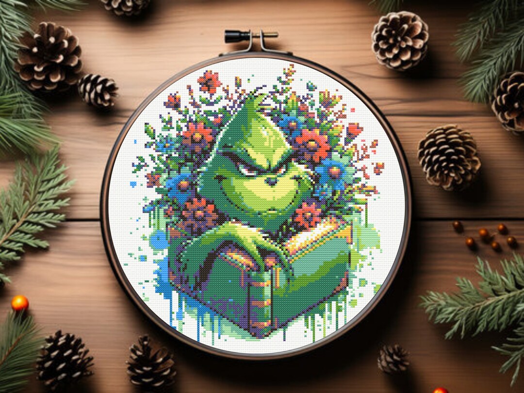 Grinch Cross Stitch Pattern, Christmas Cross Stitch Pattern, Instant ...