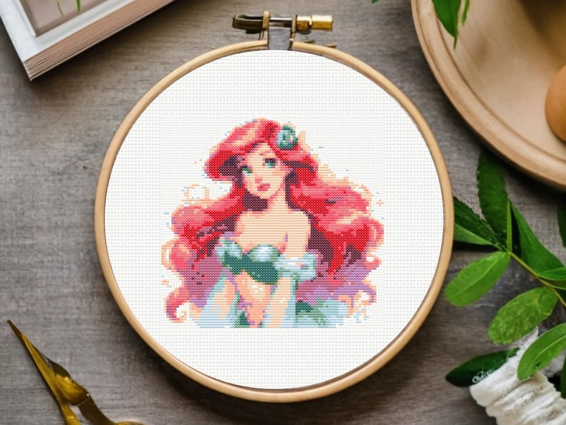 Little Mermaid Ariel Cross Stitch Pattern, 4 Little Mermaid Ariel Cross ...