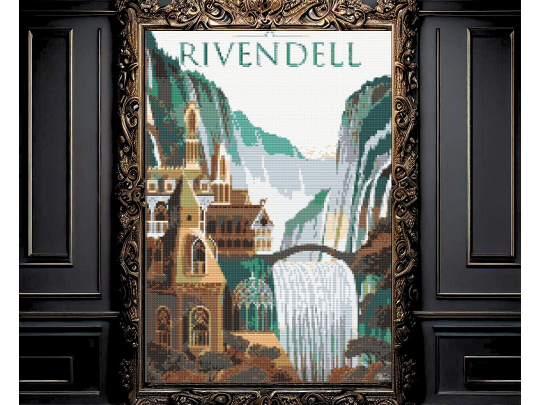 Rivendell Cross Stitch Pattern, Fantasy Earth Cross Stitch Pattern ...