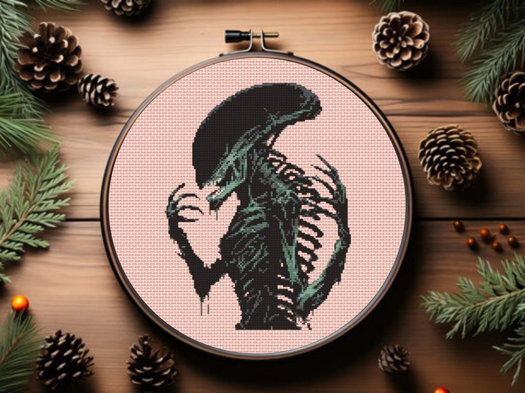 Alien Cross Stitch Pattern, Alien 1979 Cross Stitch Pattern - Instant ...