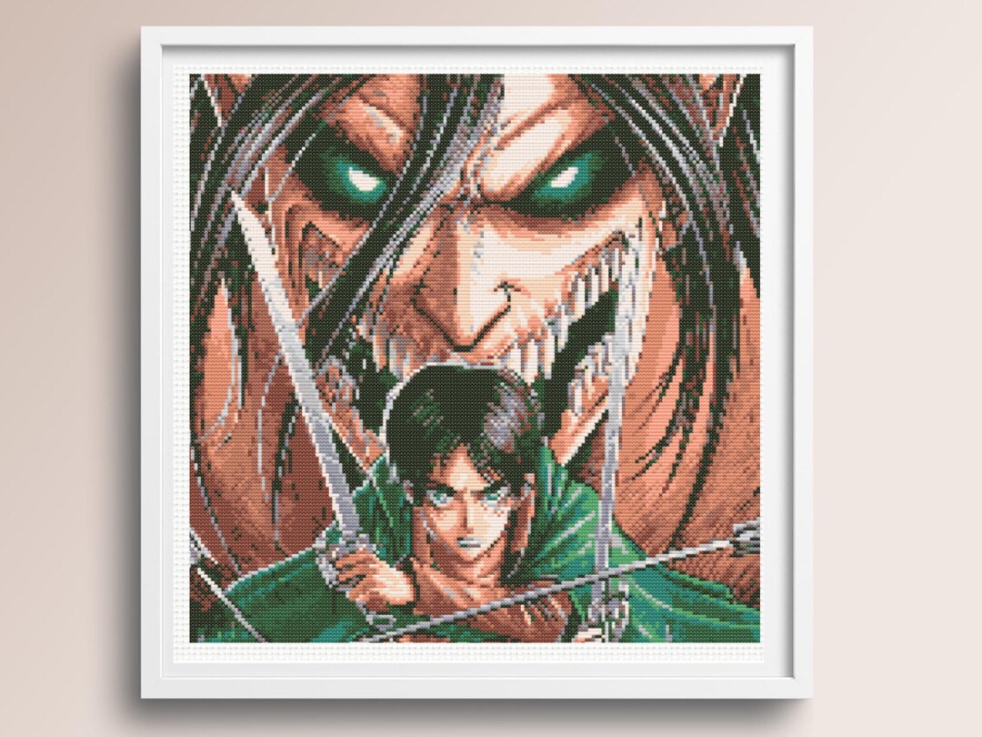 Attack on Titan Cross Stitch Pattern, Eren Yeager Cross Stitch Pattern ...