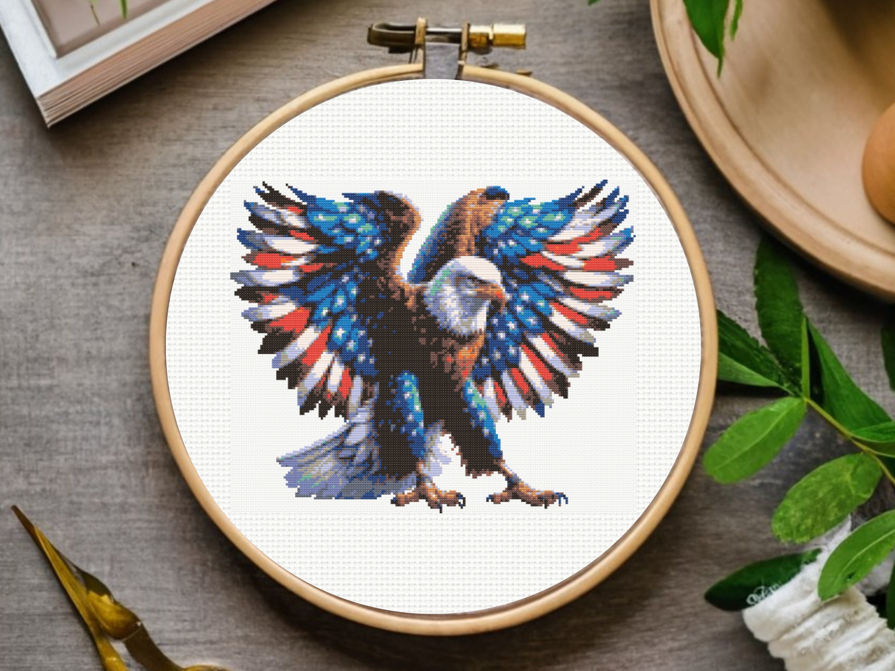 American Eagle Cross Stitch Pattern, Patriotic Cross Stitch Pattern ...