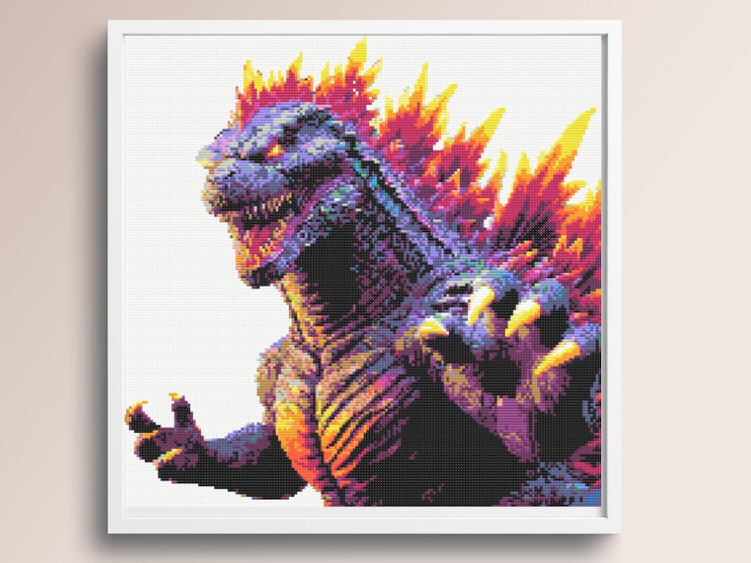 Godzilla Cross Stitch Pattern, Monster Cross Stitch Pattern, Instant ...