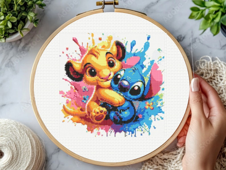 Simba and Stitch Cross Stitch Pattern - Instant Download - Etsy