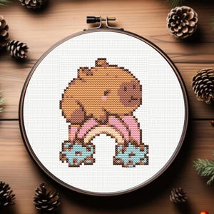 Capybara Cross Stitch Pattern - Set of 12 Capybara Cross Stitch Pattern ...