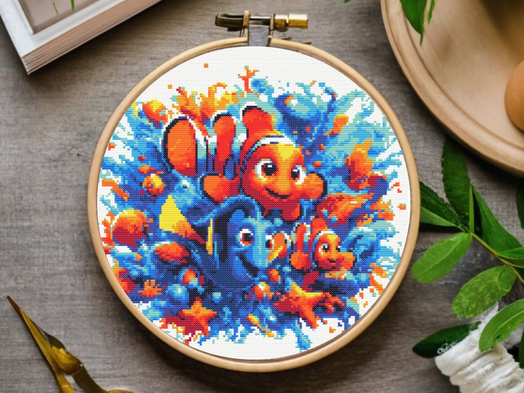 Finding Nemo Cross Stitch Pattern - Tropical Fish Cross Stitch Pattern ...