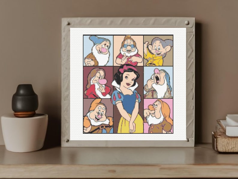 Snow White and Seven Dwarfs Cross Stitch Pattern, Instant Download - Etsy