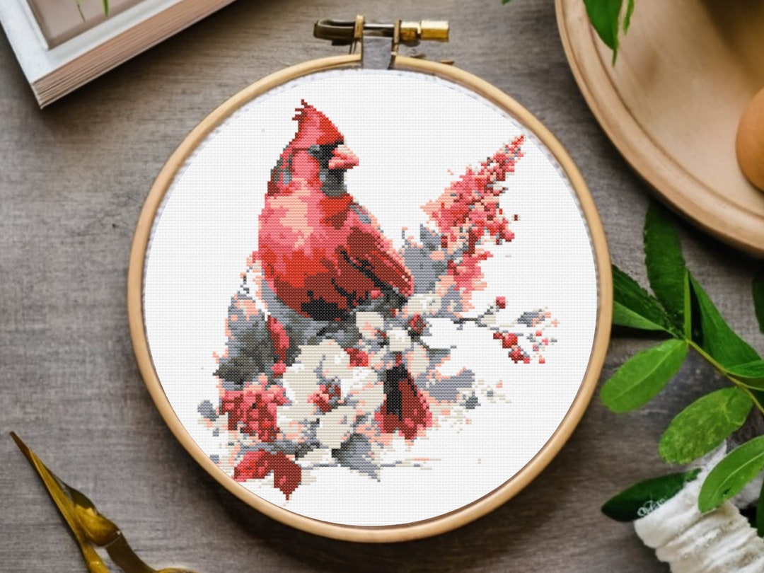 Red Cardinal Cross Stitch Pattern, Bird Cross Stitch Pattern, Animal ...