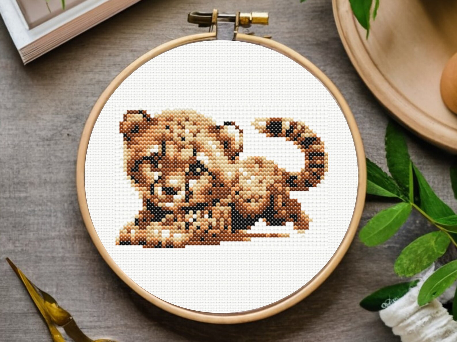 Baby Cheetah Cross Stitch Pattern, 9baby Cheetah Embroidery - Bundle ...