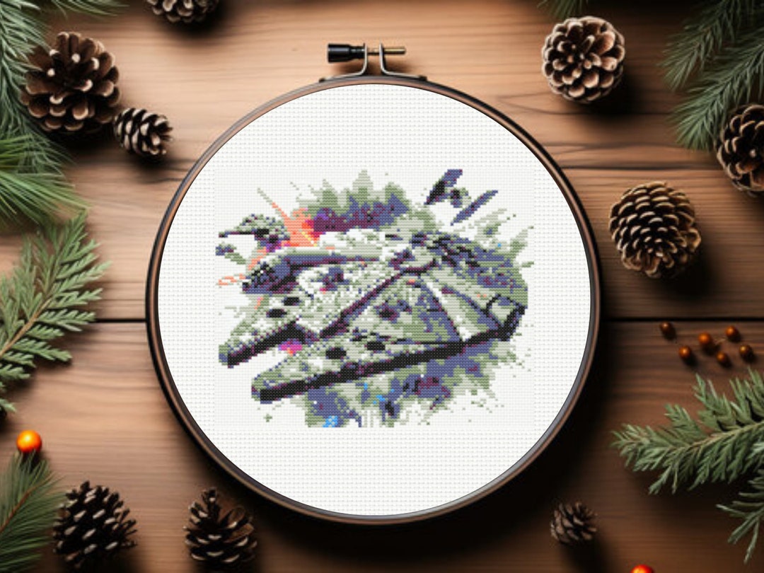 Millennium Falcon Cross Stitch Pattern, Star Wars Space Ship Cross ...