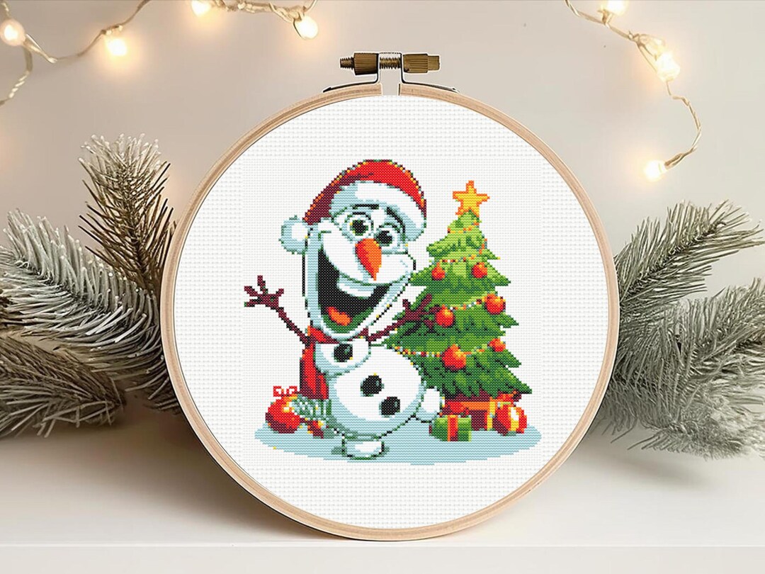 Olaf Cross Stitch Pattern, Frozen Cross Stitch Pattern, Christmas Cross ...