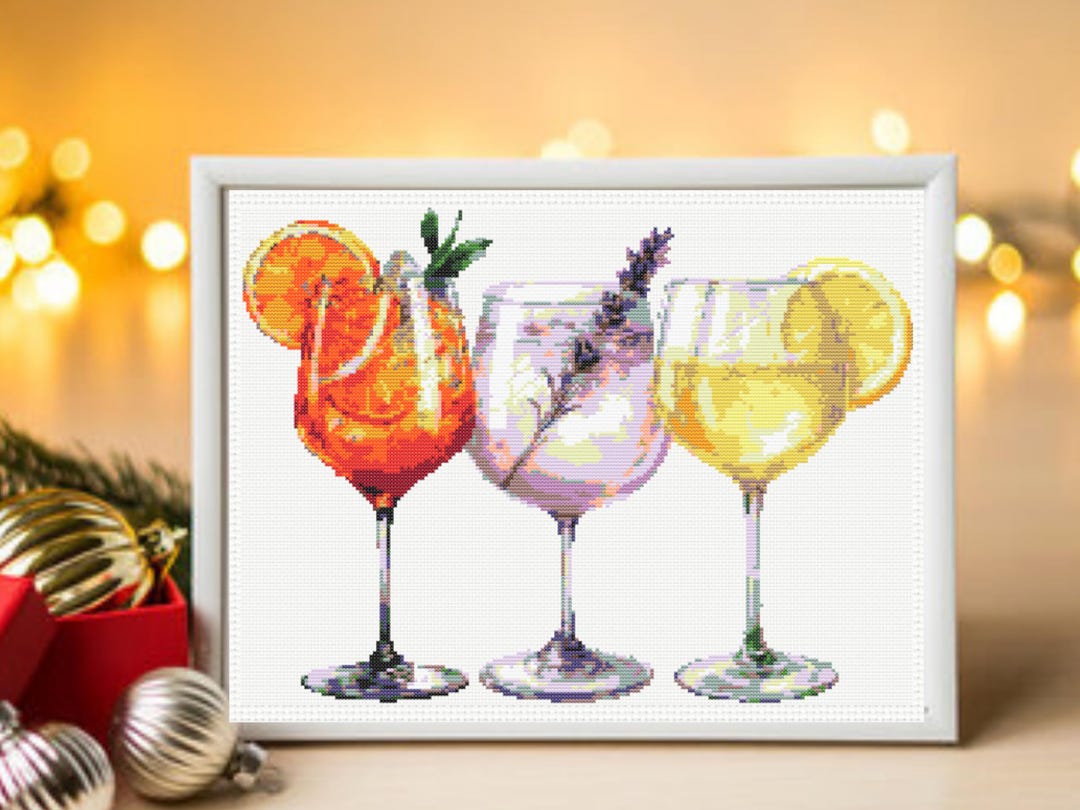 Spritz Cross Stitch Pattern | Coctail Cross Sitch Pattern | Lavander ...
