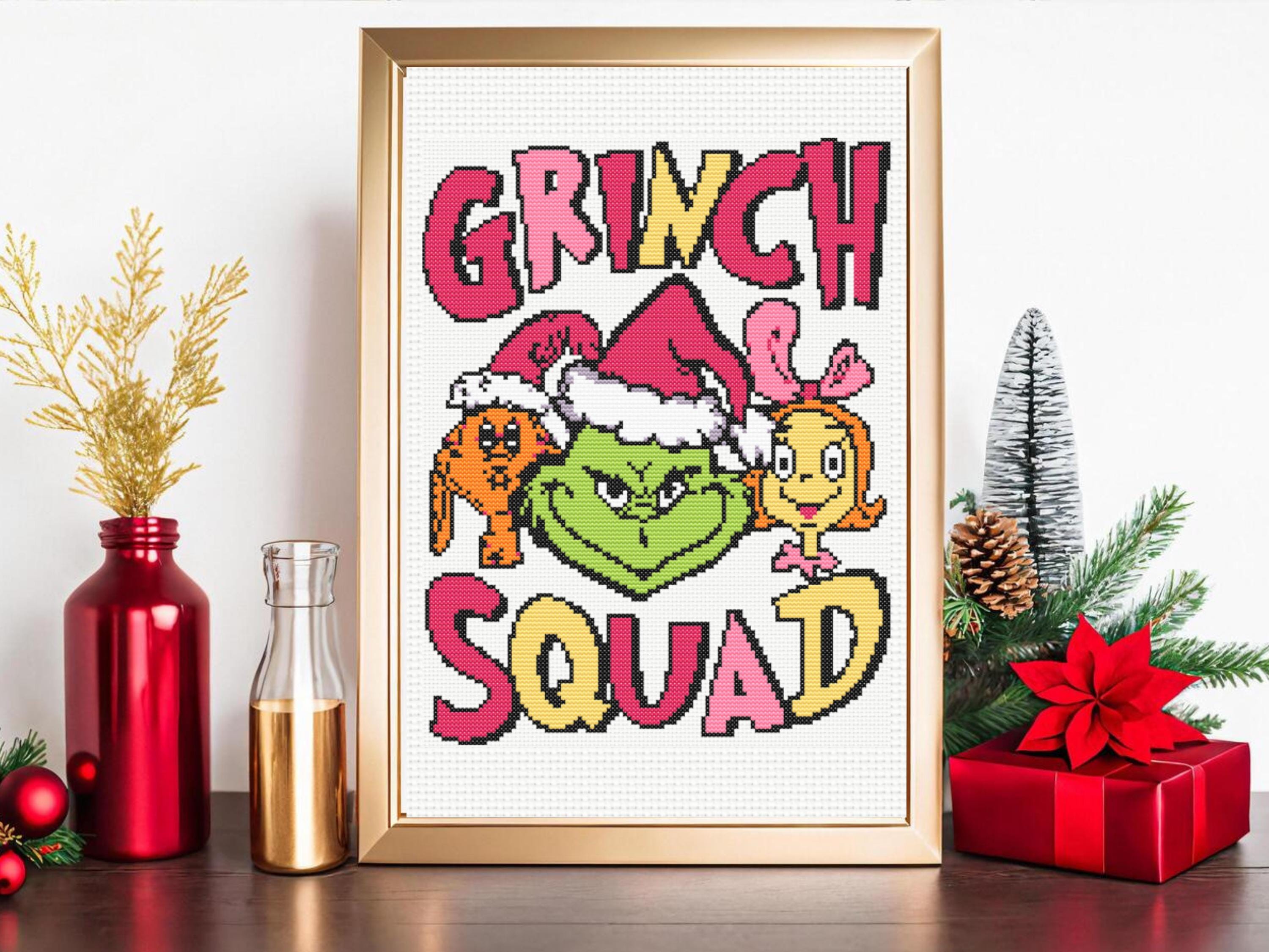 Grinch Cross Stitch Pattern, Grinch Christmas Lights Cross Stitch ...