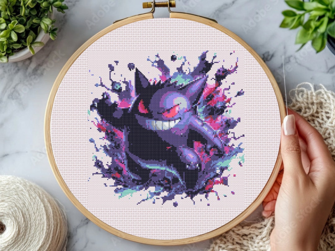 Gengar Cross Stitch Pattern, Instant Download - Etsy