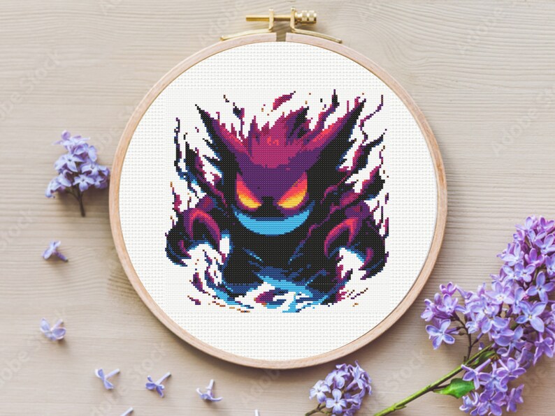 Gengar Cross Stitch Pattern, Instant Download - Etsy