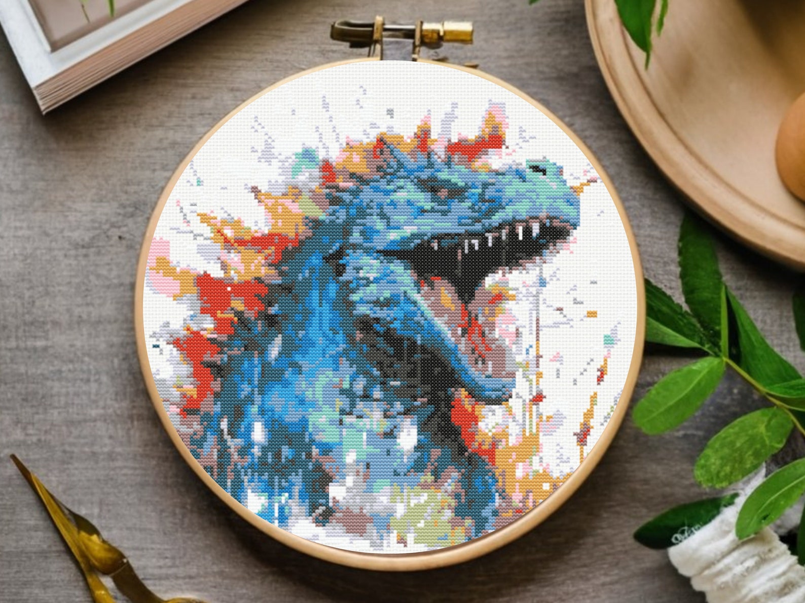 Godzilla Cross Stitch Pattern, Monster Cross Stitch Pattern, Instant ...