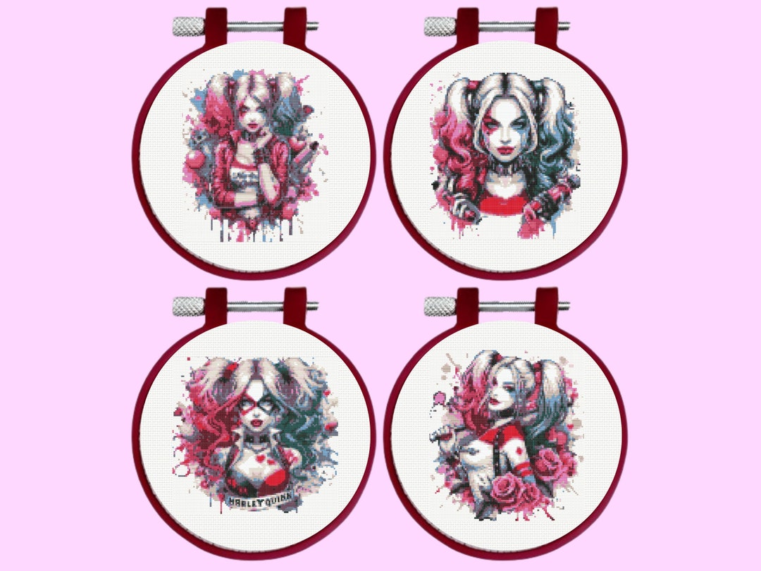 Hero Cross Stitch Pattern - Set of 4 Harley Cross Stitch Pattern ...