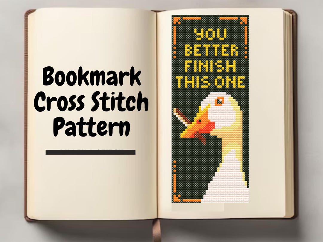 Duck Bookmark Cross Stitch Pattern - Funny Bookmark, Instant Download ...