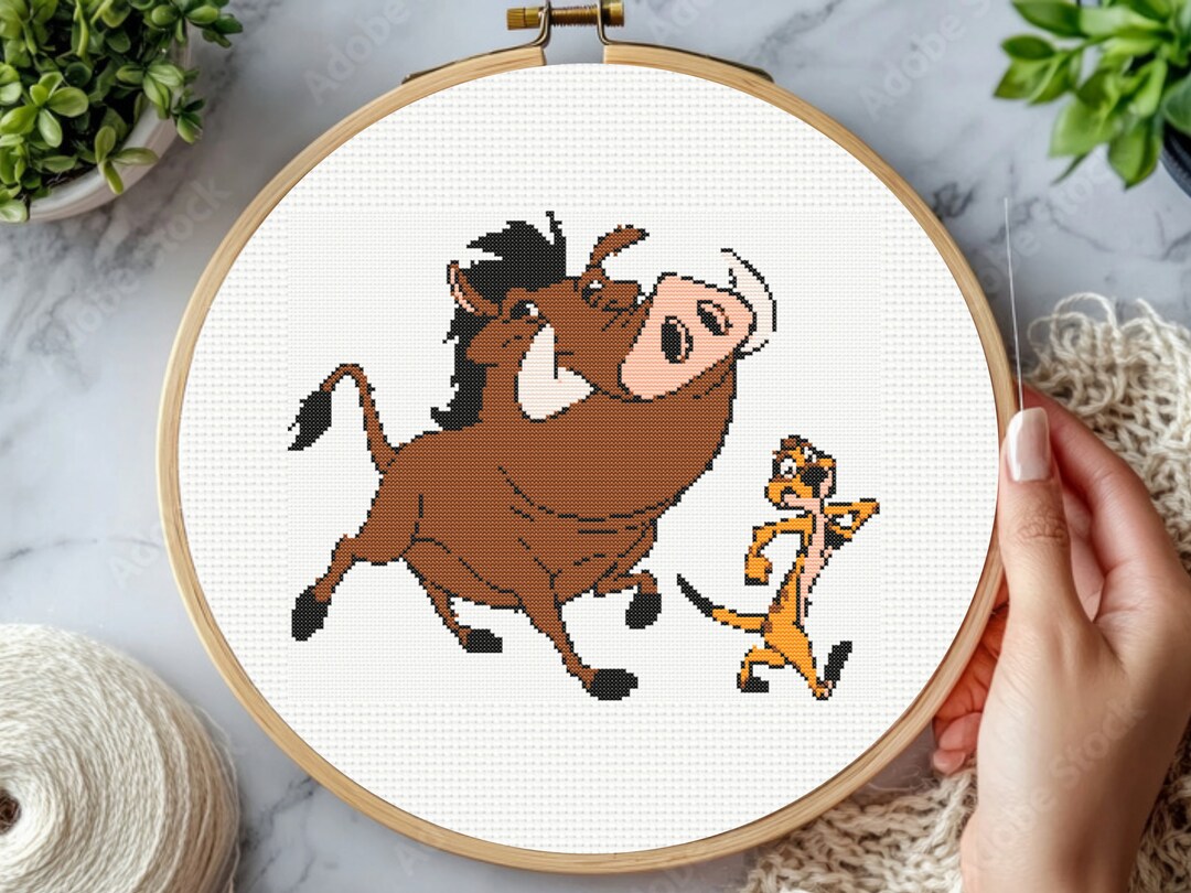 Pumbaa and Timon Cross Stitch Pattern -lion King Cross Stitch Pattern ...