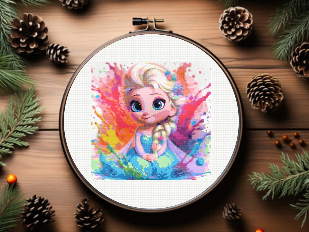 Elsa Cross Stitch Pattern, Frozen Cross Stitch Pattern, Baby Elsa Cross ...