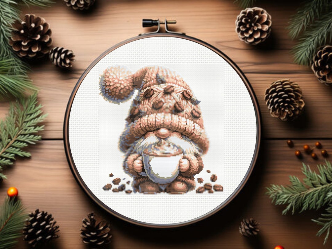 Coffee Lover Gnome Cross Stitch Pattern , Gnome Cross Stitch Pattern - Instant Download - Etsy