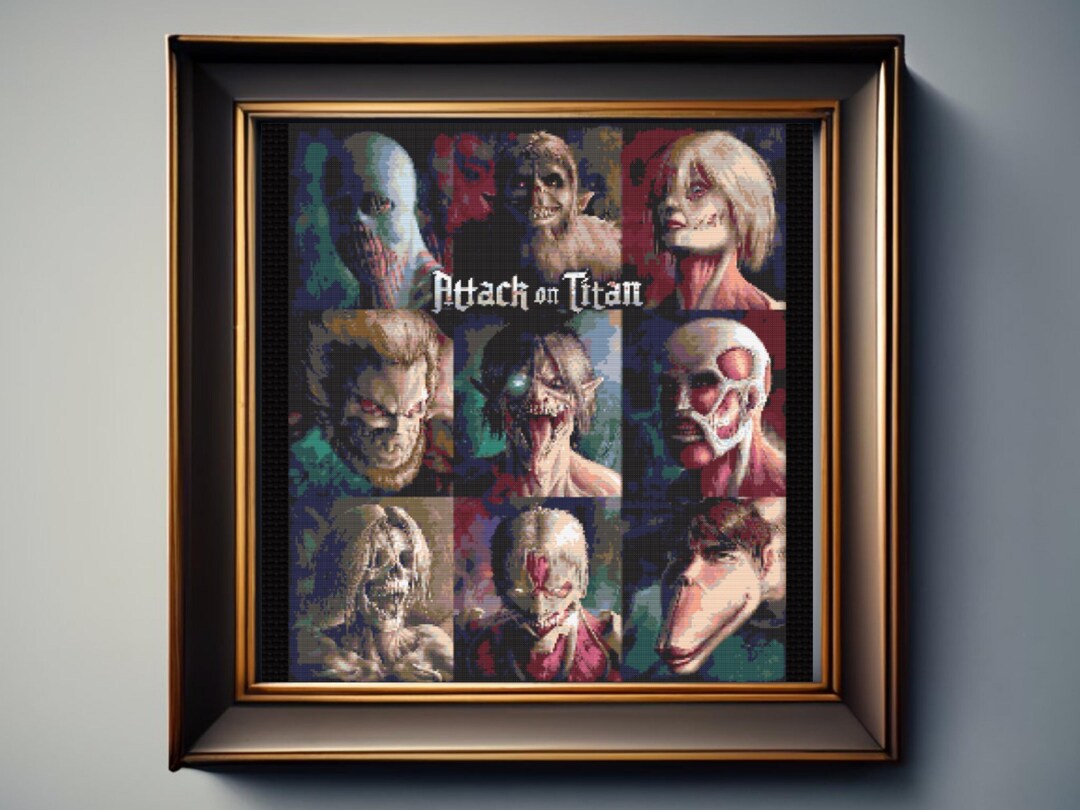 Attack on Titan Cross Stitch Pattern, 9 Titan Bundle Set, Titan Cross ...