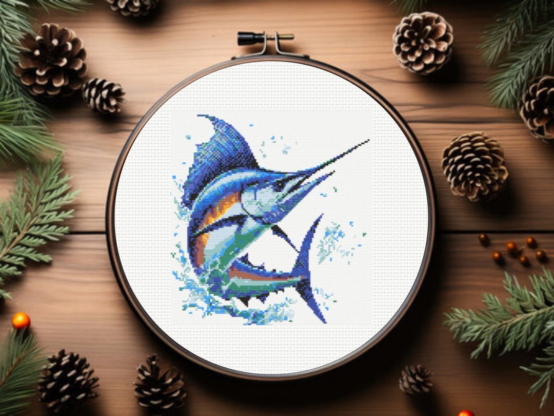 Marlin Fish Cross Stitch Pattern , Blue Marlin Stitch Pattern, Fish Cross Stitch Pattern ...
