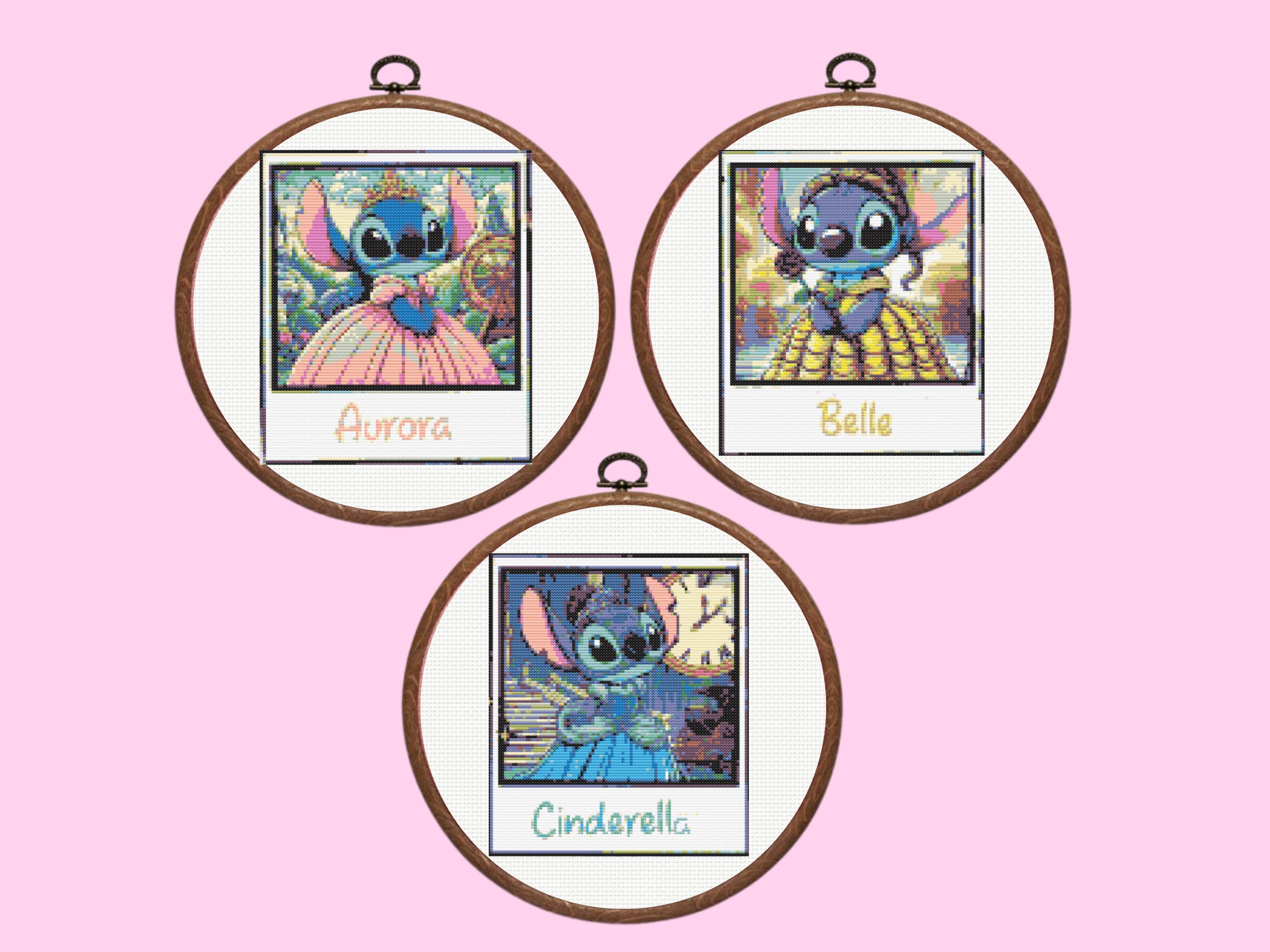 Stitch Cross Stitch Pattern, 3 Princess Stitch Pattern Bundle Set ...