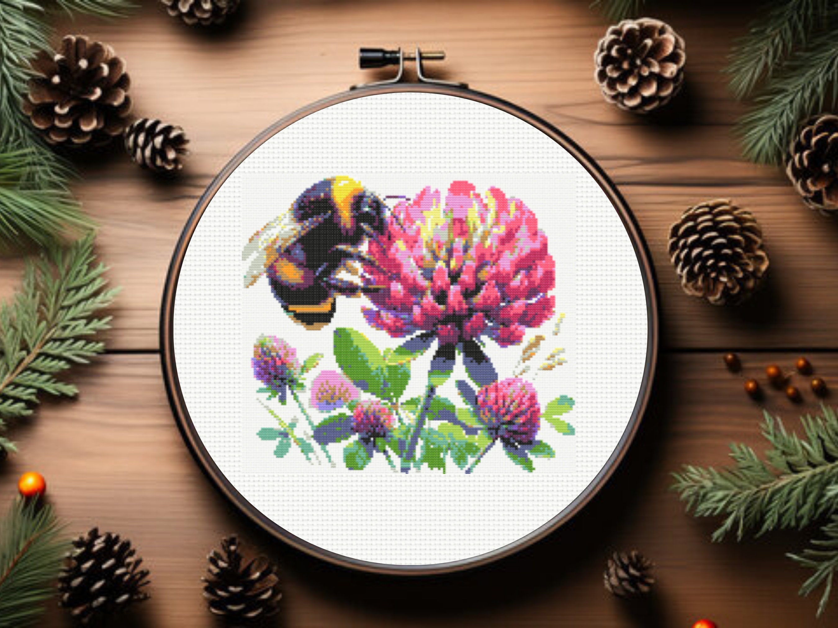 Bee Cross Stitch Pattern - Flowercross Stitch Pattern - Honey Bee Cross ...