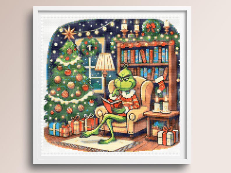 Grinch Cross Stitch Pattern, Christmas Tree Cross Stitch Pattern ...