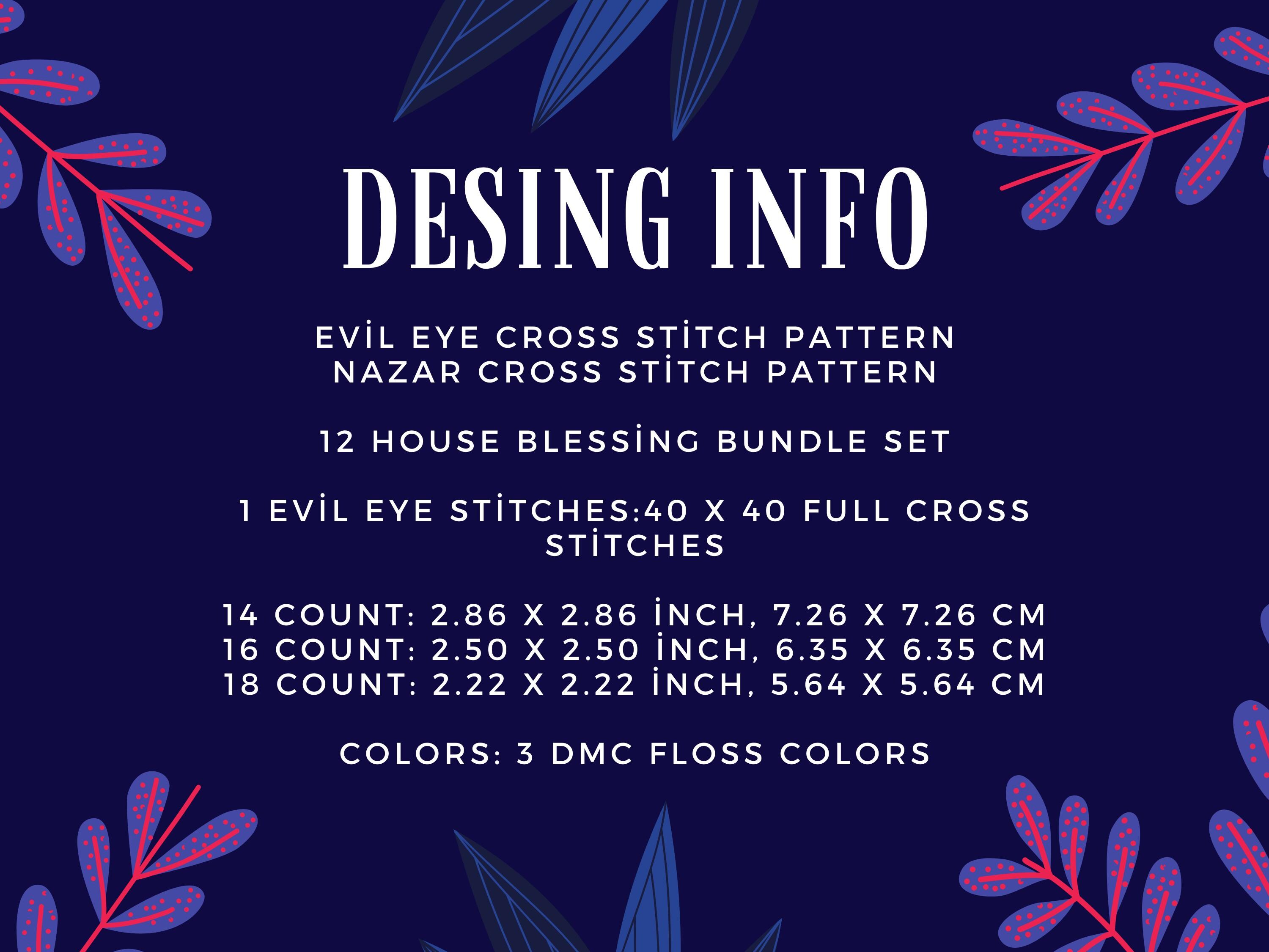 Evil Eye Cross Stitch Pattern, 12 Evil Eye Bundle Set, Eye Cross Stitch ...