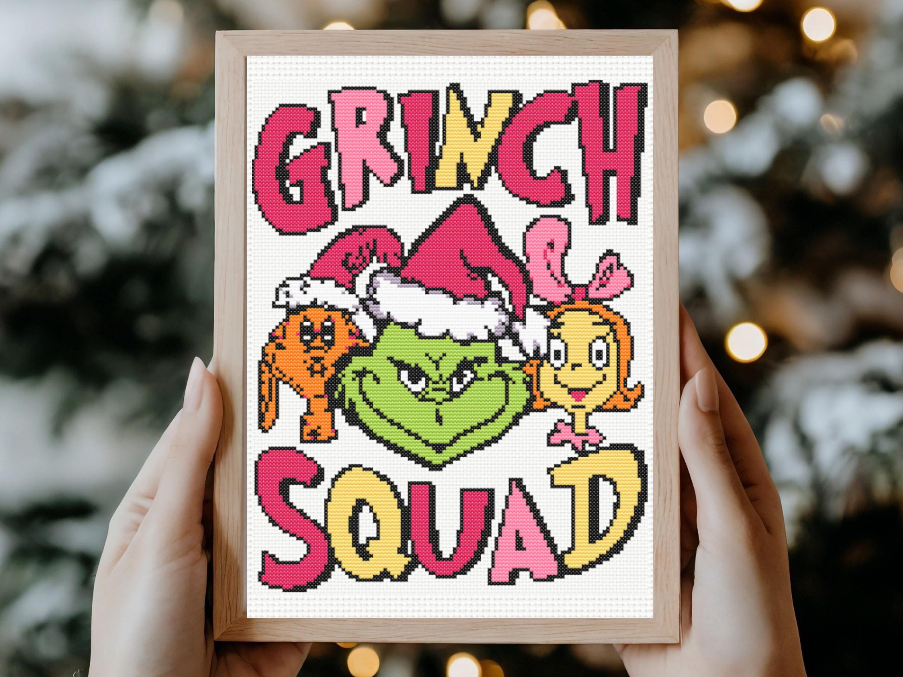 Grinch Cross Stitch Pattern, Grinch Christmas Lights Cross Stitch ...