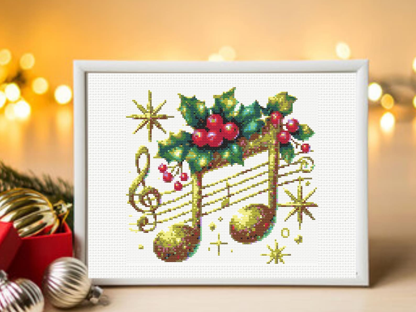 Musical Note Cross Stitch Pattern, Christmas Cross Stitch Pattern ...