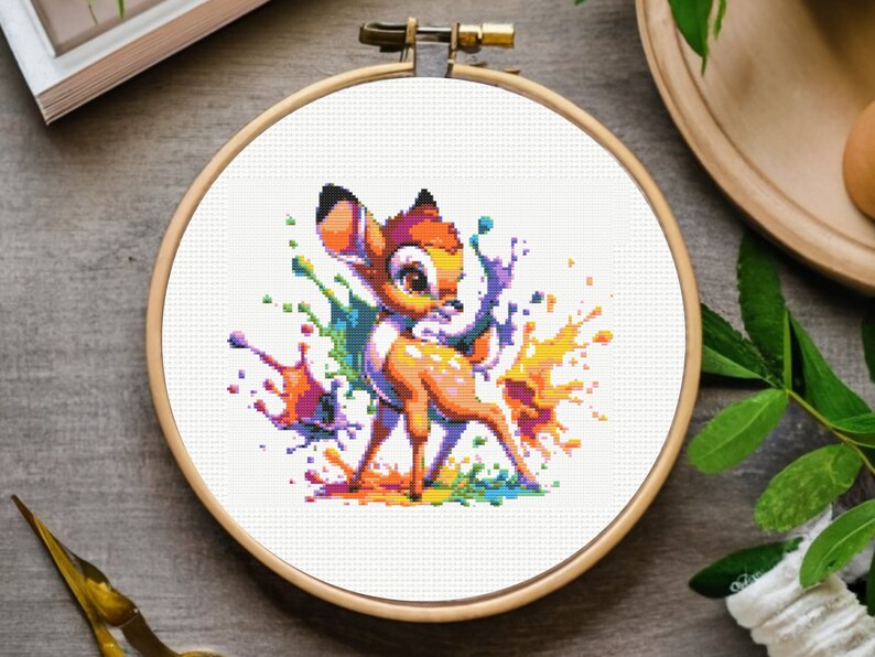 Bambi Cross Stitch Pattern, Baby Deer Cross Stitch Pattern, 2 Bambi ...