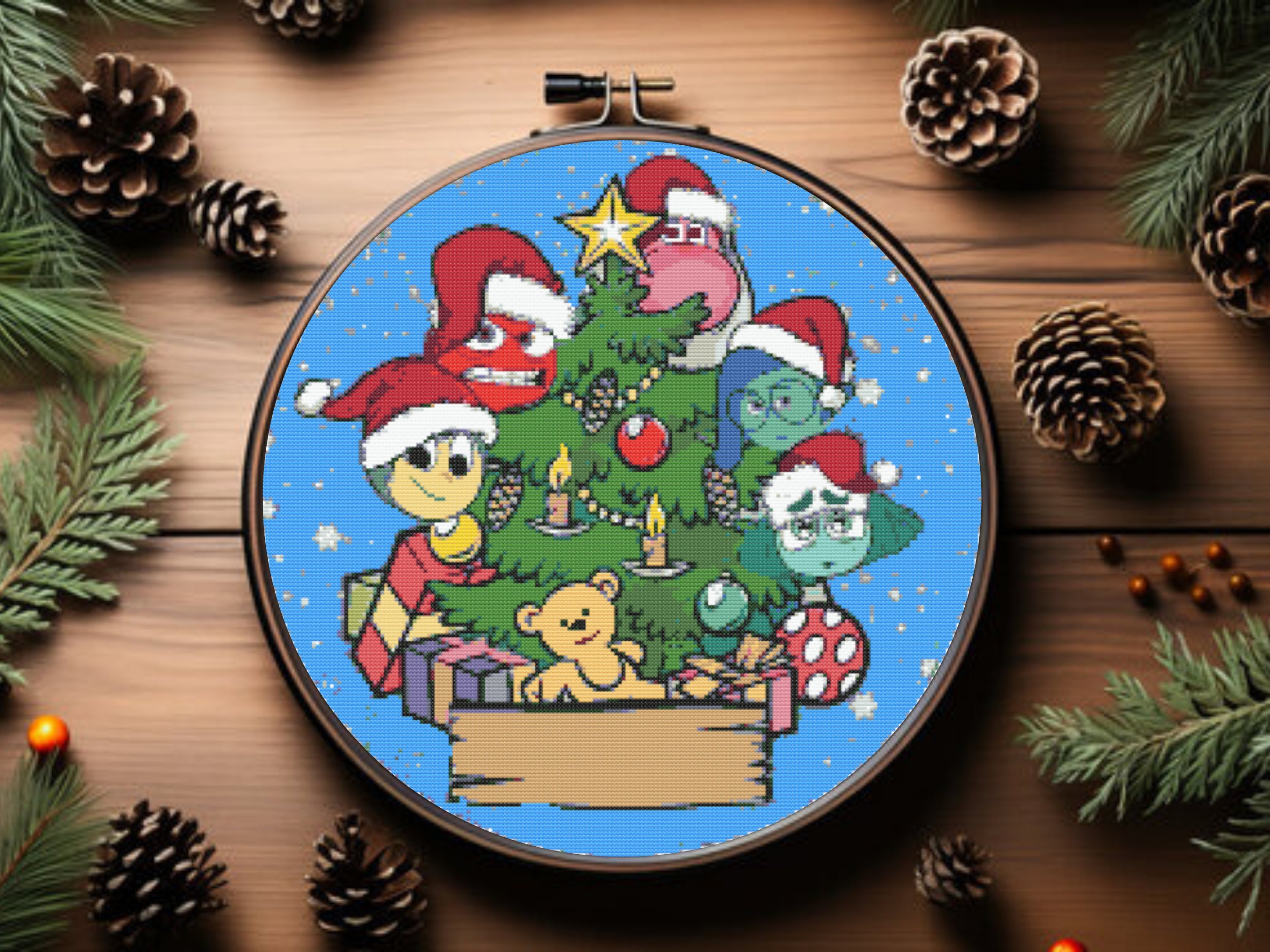 Inside Out Cross Stitch Pattern, Christmas Inside Out Characters Bundle ...