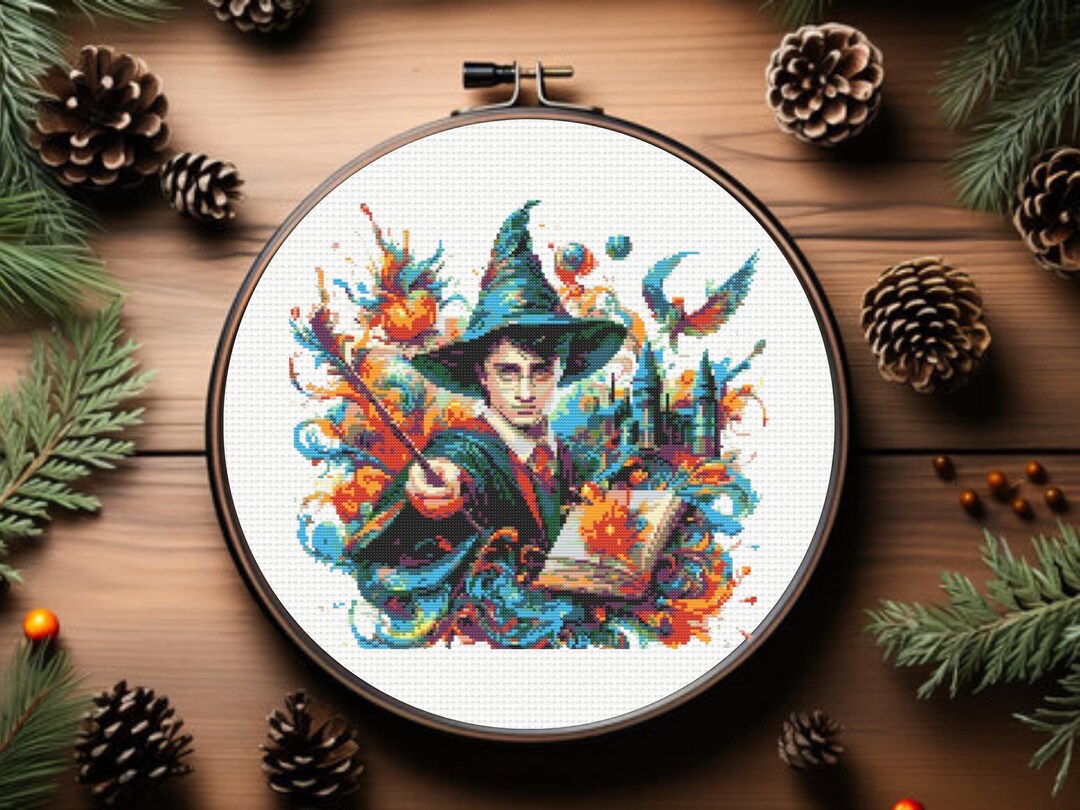 Wizard Stitch Pattern, Hogwarts Cross Stitch, Magic Cross Stitch ...