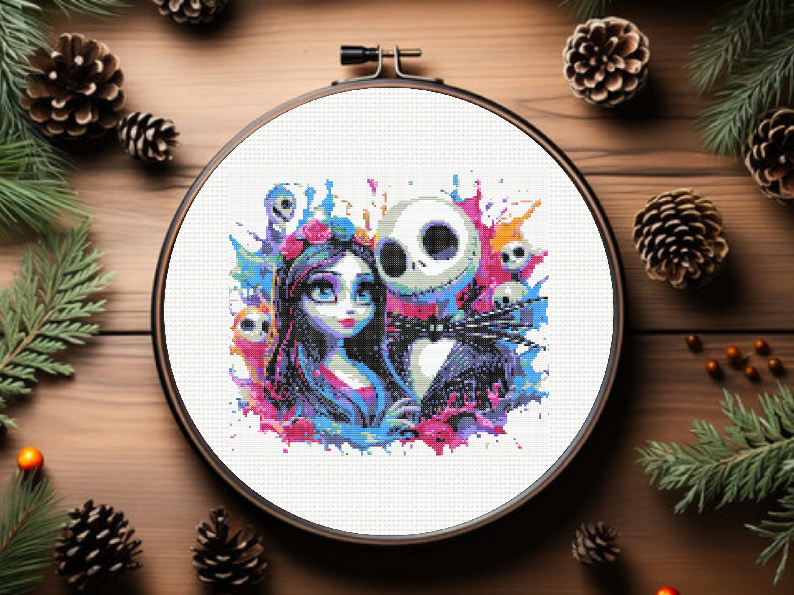 Jack and Sally Cross Stitch Pattern, Jack Skellington Cross Stitch ...