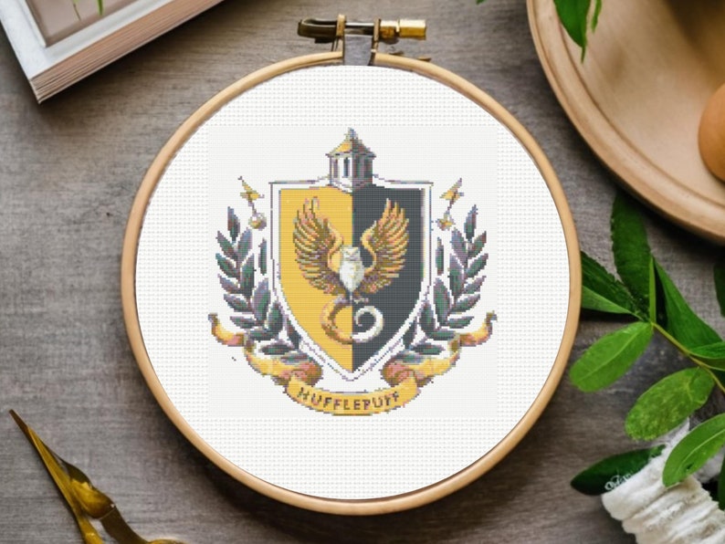 Magic School Houses Crests Cross Stitch Pattern Wizard School Faculties ...