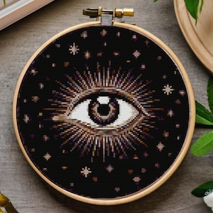 Evil Eye Cross Stitch Pattern, Eye Cross Stitch, House Blessing Cross ...