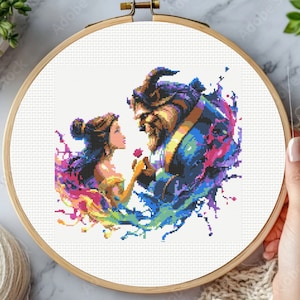 Belle and Beast Cross Stitch Pattern - Instant Download - Etsy