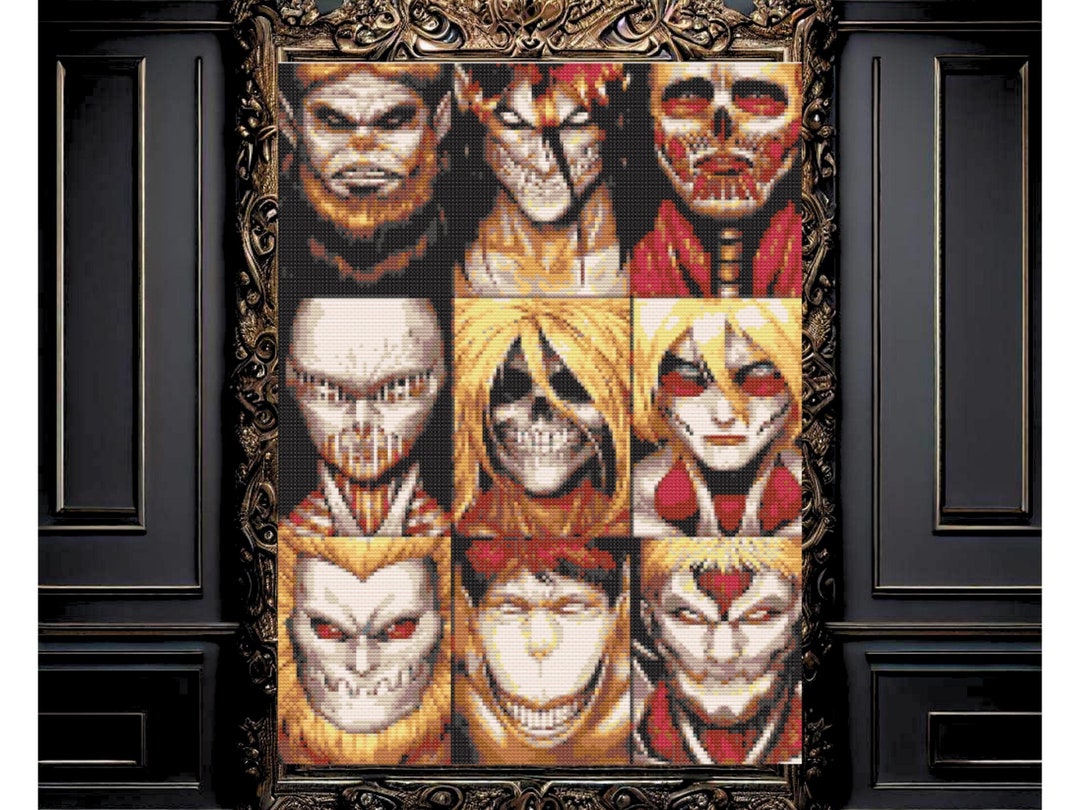 Anime Cross Stitch Pattern, Titan Cross Stitch Pattern, Instant ...